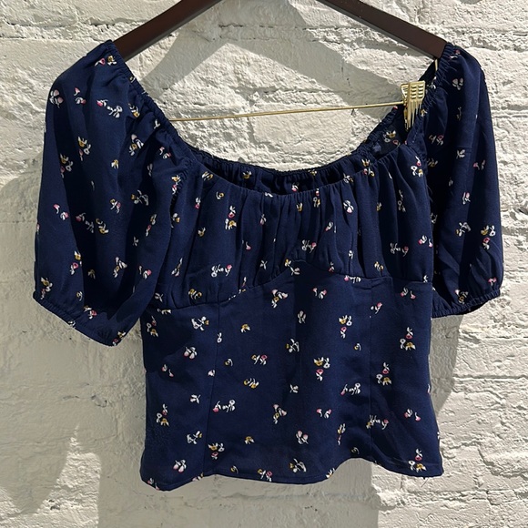 Modcloth | Tops | Puff Sleeve Crop Modcloth Shirt | Poshmark
